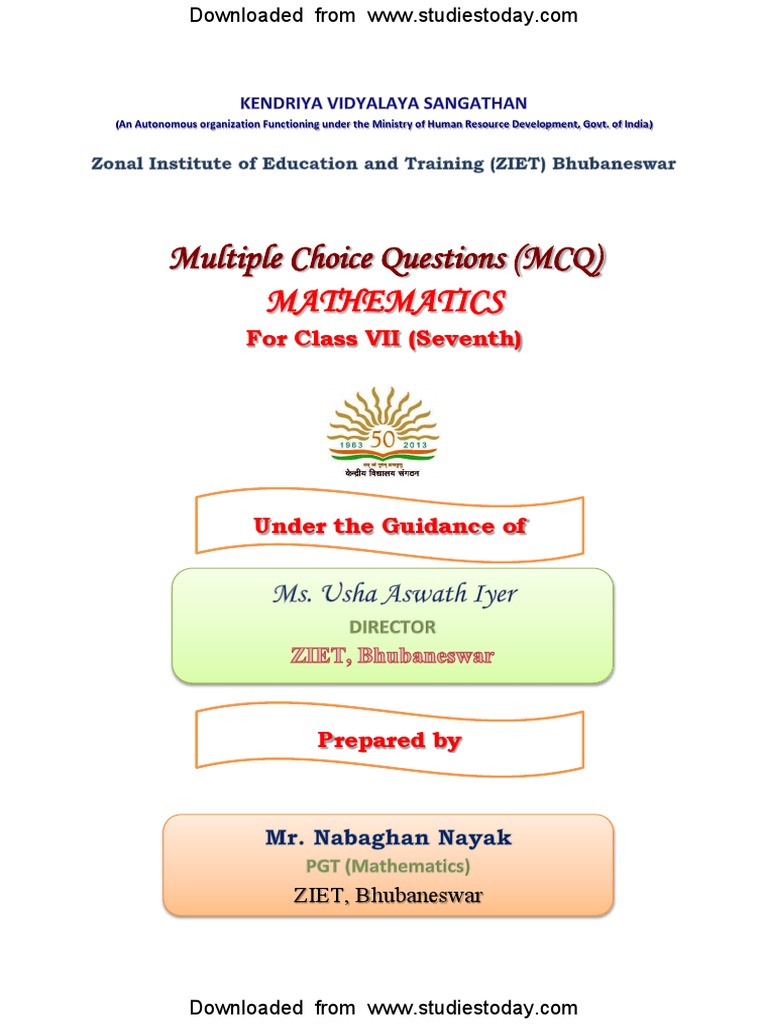 Class 7 MCQs: Fractions & Decimals | PDF | Triangle | Fraction ...