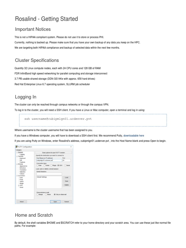 HPC Rosalind Gettingstarted | PDF | Command Line Interface | Computer Cluster