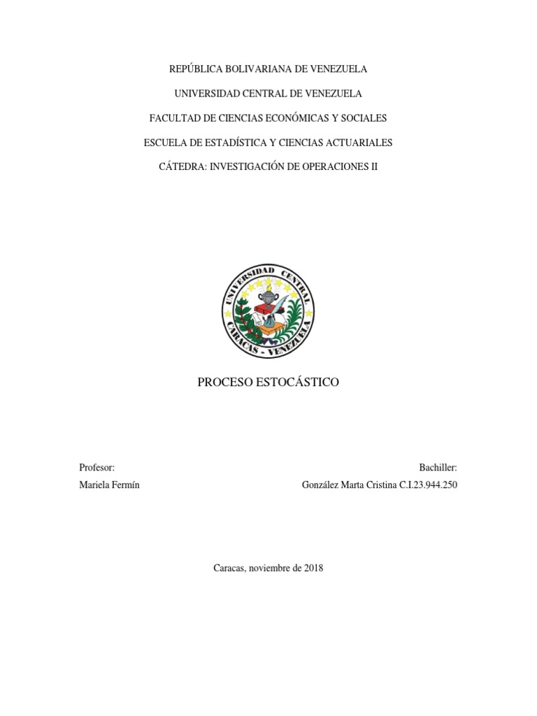 Ejemplos de Procesos Estocásticos | PDF | Variable aleatoria | Estocástico