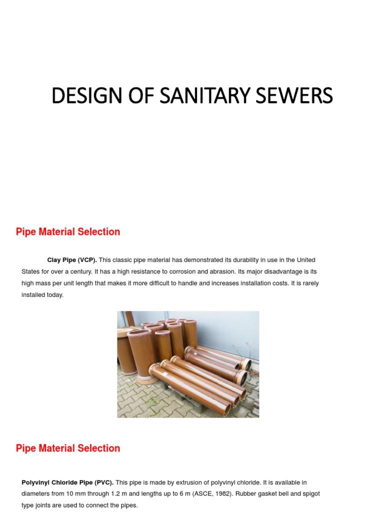 Lecture 10. Sanitary Sewer Design | PDF