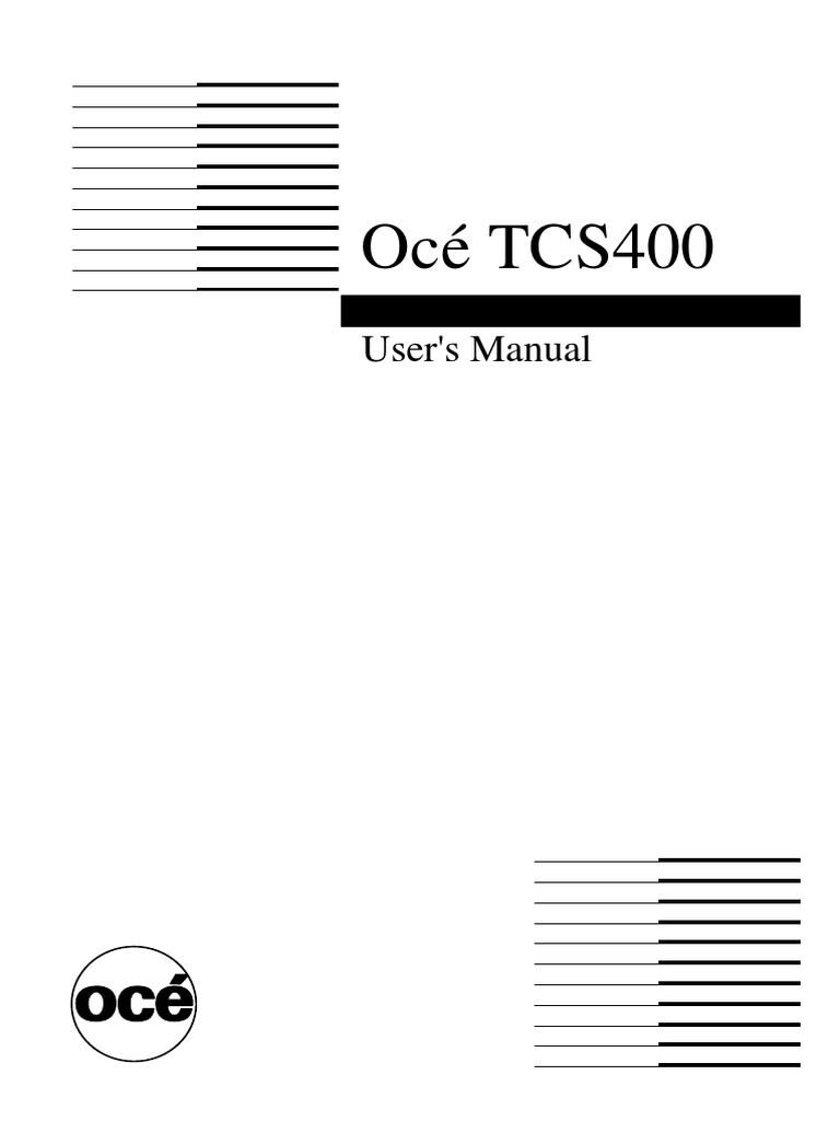 Océ TCS400: User's Manual | PDF | Image Scanner | Printer (Computing)