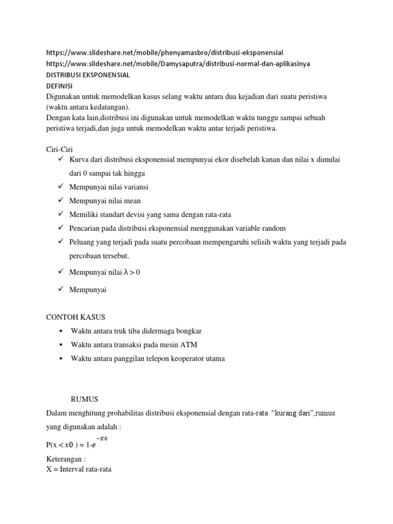 Distribusi Eksponensial | PDF