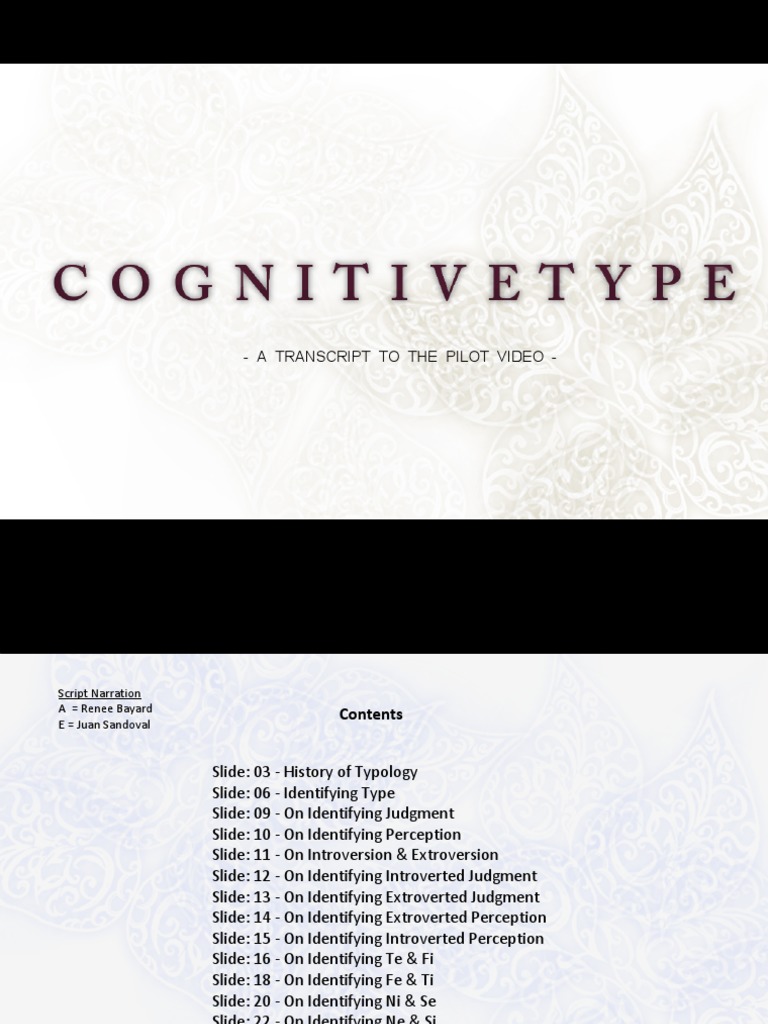 Cognitive Functions Identification PDF | PDF | Extraversion And Introversion | Personality Type