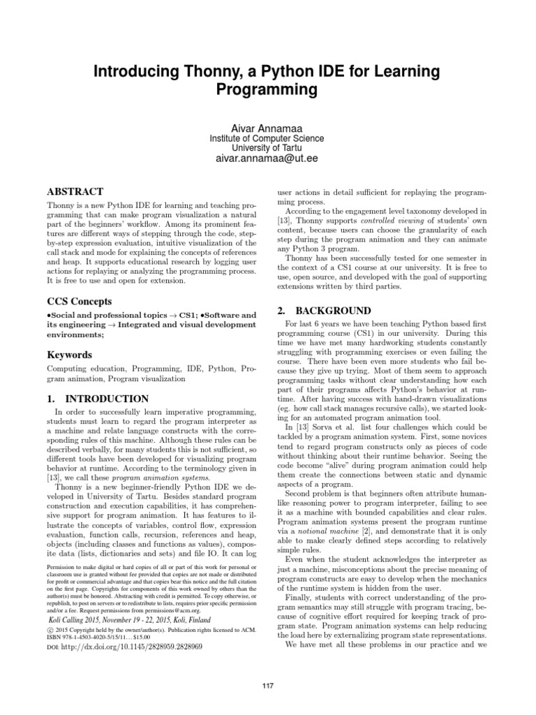 Thonny - Python IDE | PDF | Subroutine | Computer Program