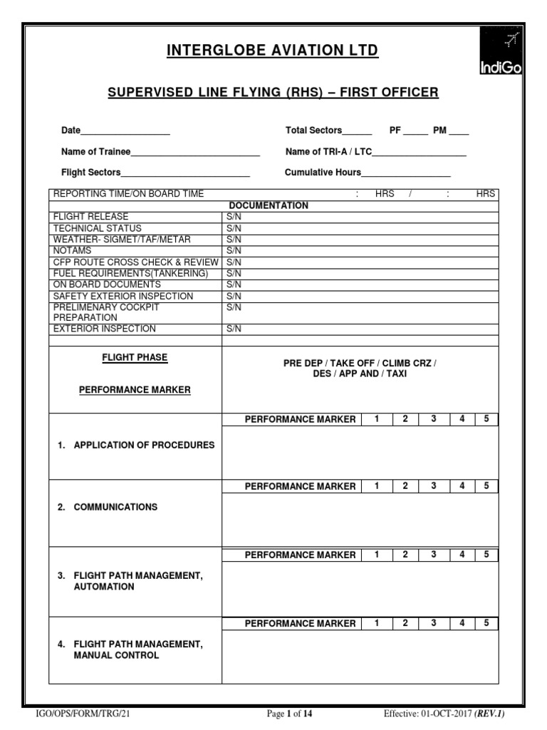 A320 - Co Pilot Line Training Forms | PDF | Flight | Automation