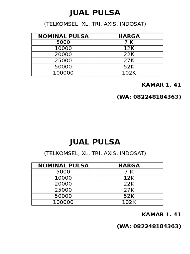 Jual Pulsa | PDF