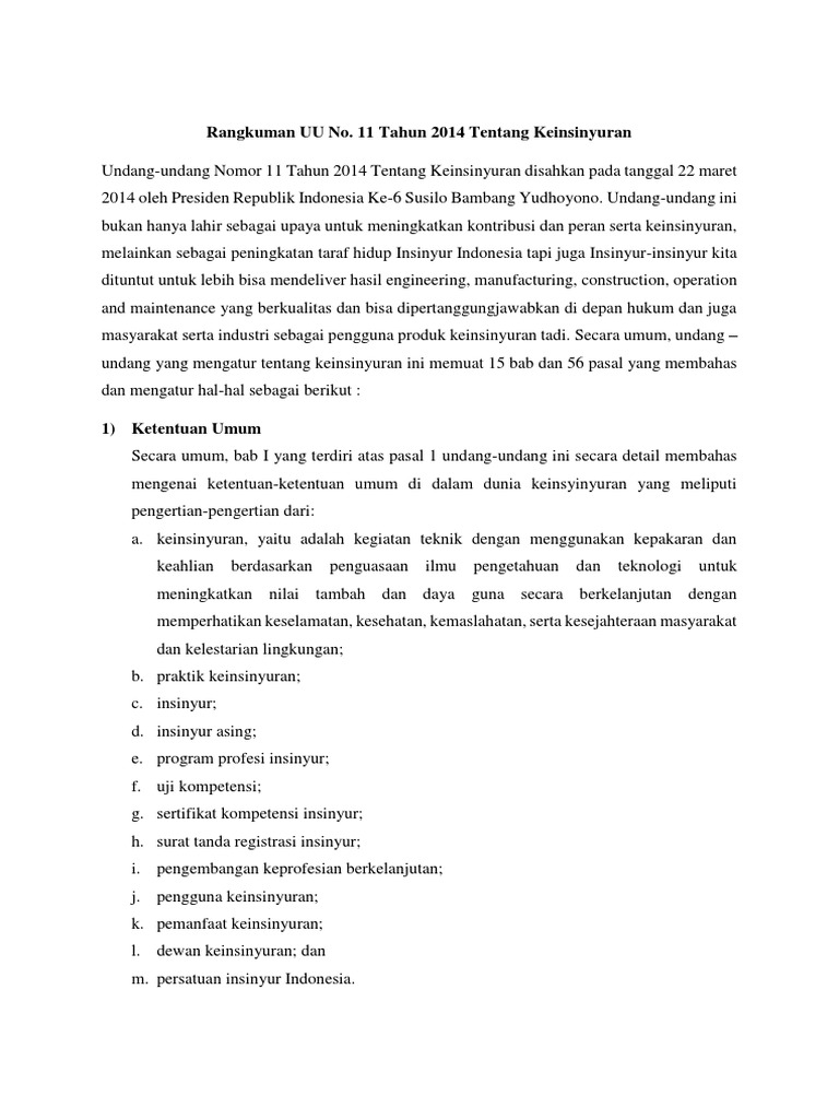 Rangkuman UU Keinsinyuran | PDF