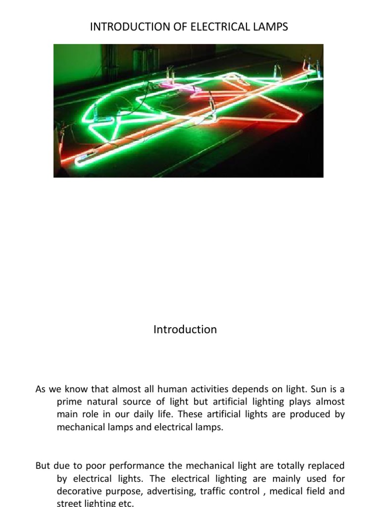 Introduction of Electrical Lamps | PDF | Incandescent Light Bulb ...
