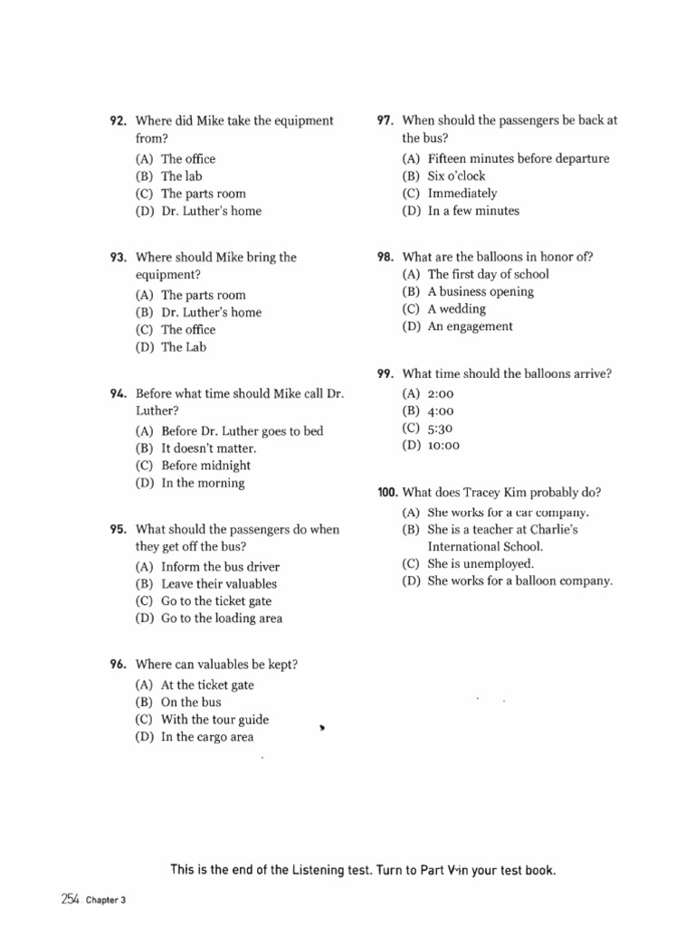Week 9 - Practice Test - Listening | PDF