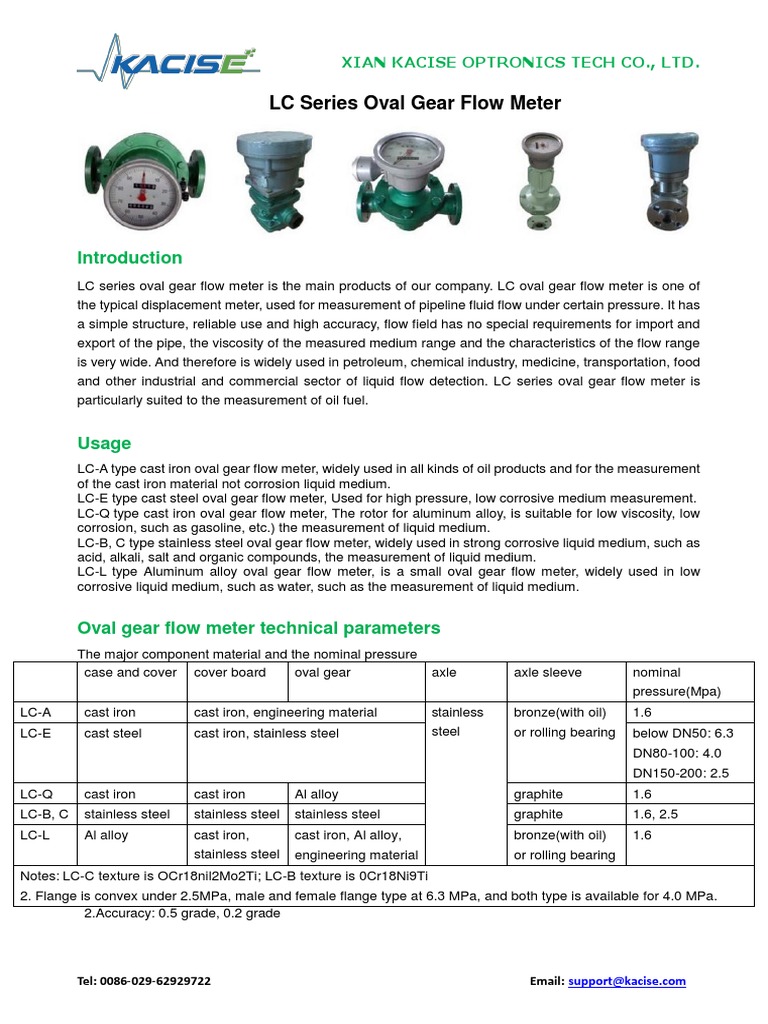 LC Series Oval Gear Flow Meter | PDF | Flow Measurement | Corrosion