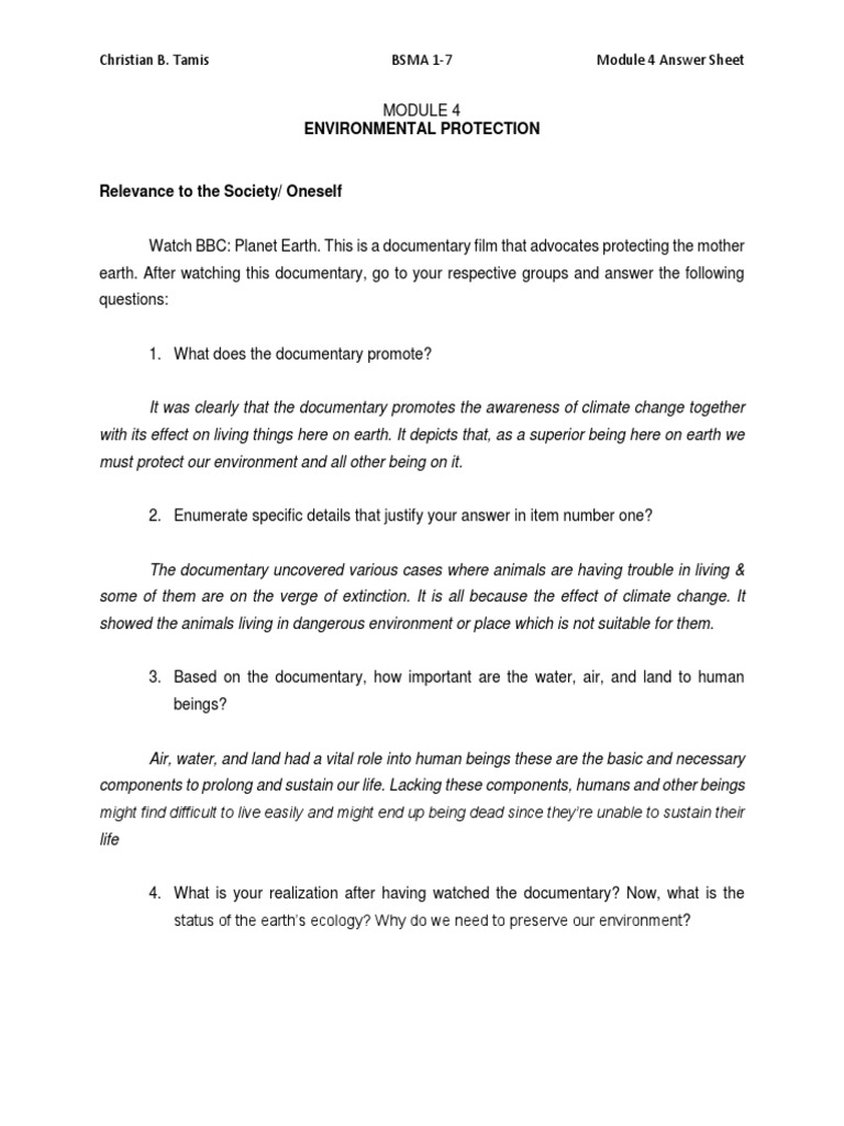 Module 4 Answers | PDF | Environmentalism | Recycling