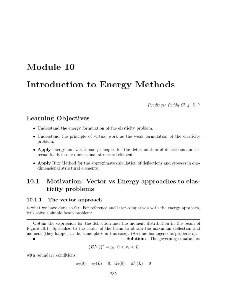 Energy Methods in Elasticity | PDF | Deformation (Engineering ...