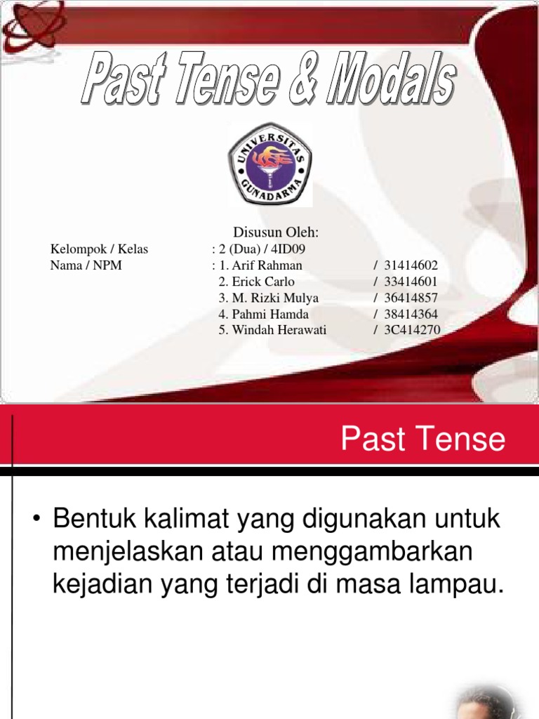 Kelompok 2 - 4ID09 - Past Tense Dan Modals | PDF | Syntax | Linguistic ...