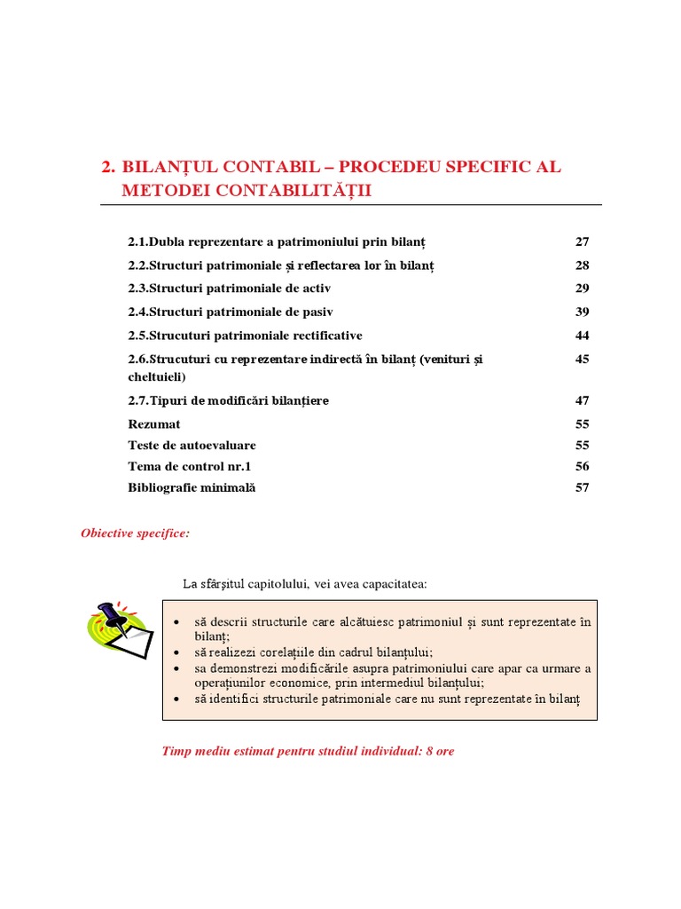 Bilanțul Contabil – Procedeu Specific Al Metodei Contabilității
