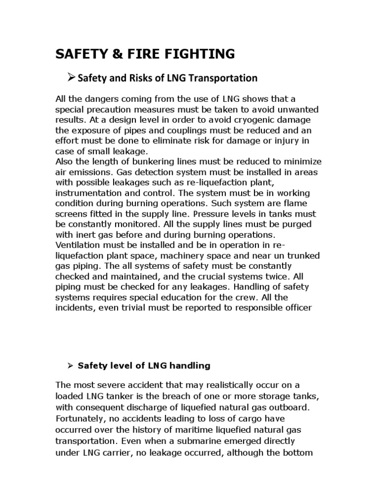 Safety & Fire Fighting For LNG | PDF | Liquefied Natural Gas | Fires