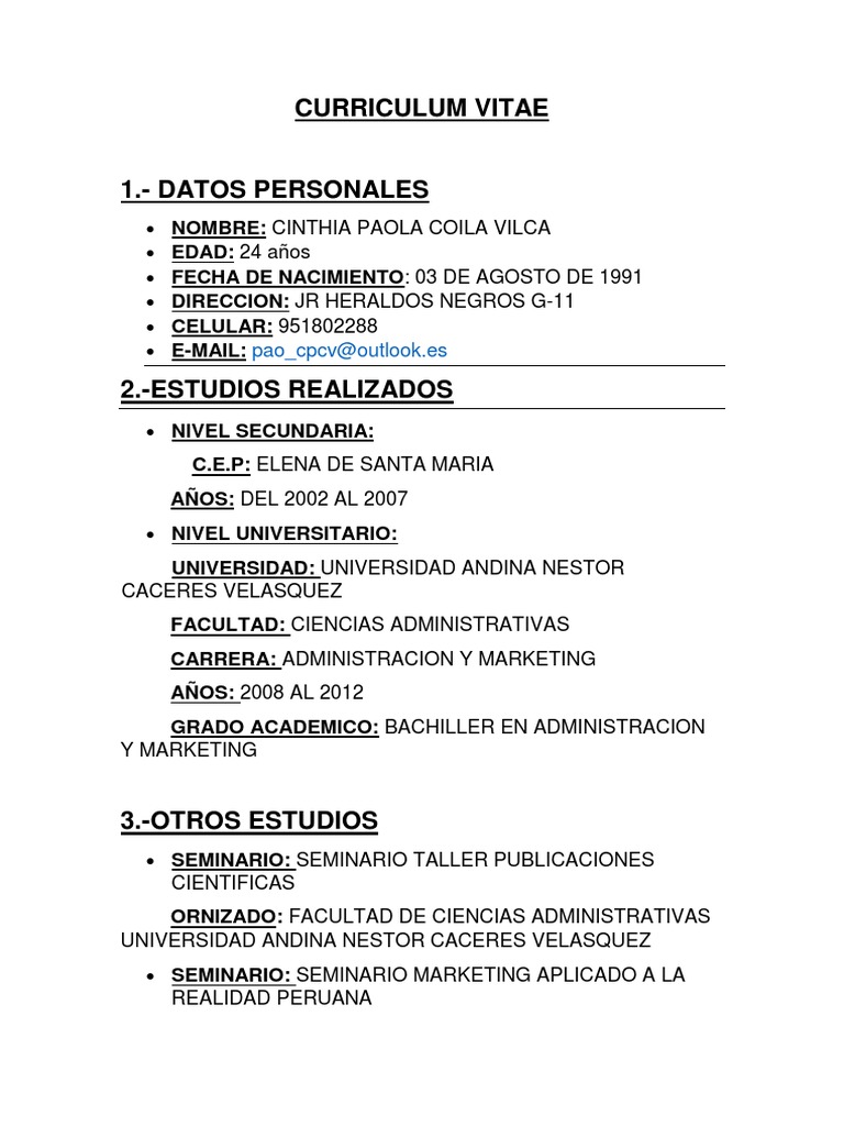 Curriculum Vitae Paola Okokok | PDF
