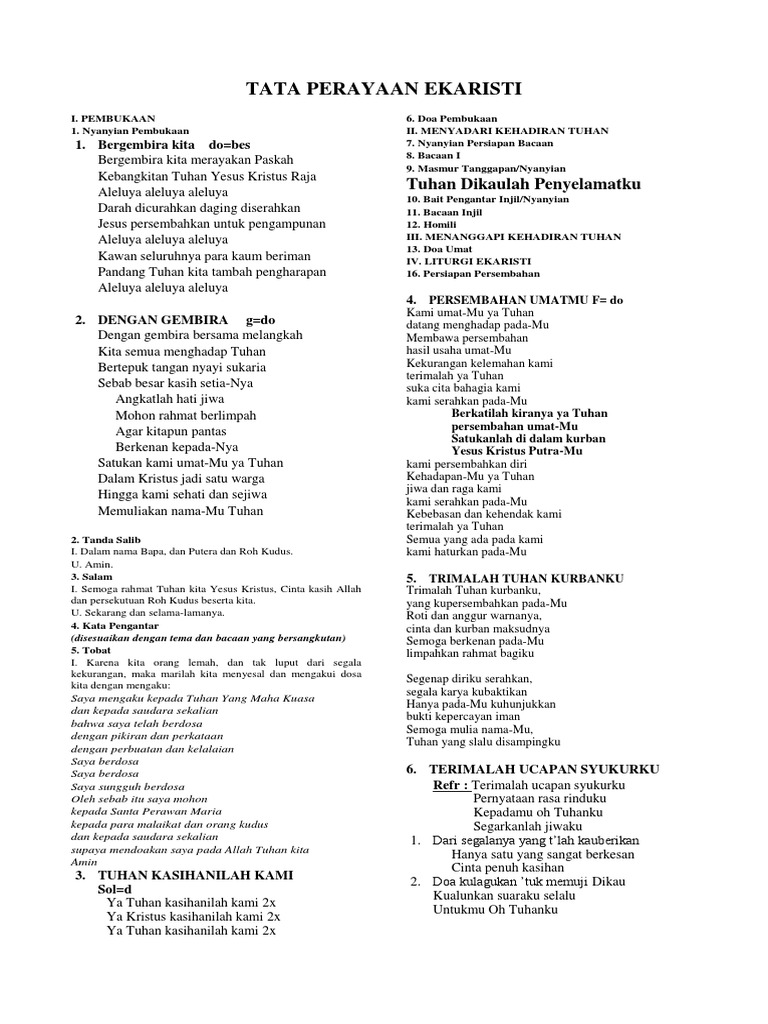 Tata Perayaan Ekaristi Misa Sekolah | PDF