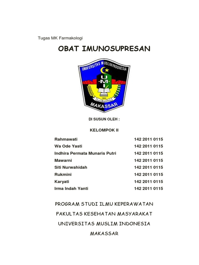 Obat Imunosupresan: Panduan Lengkap | PDF