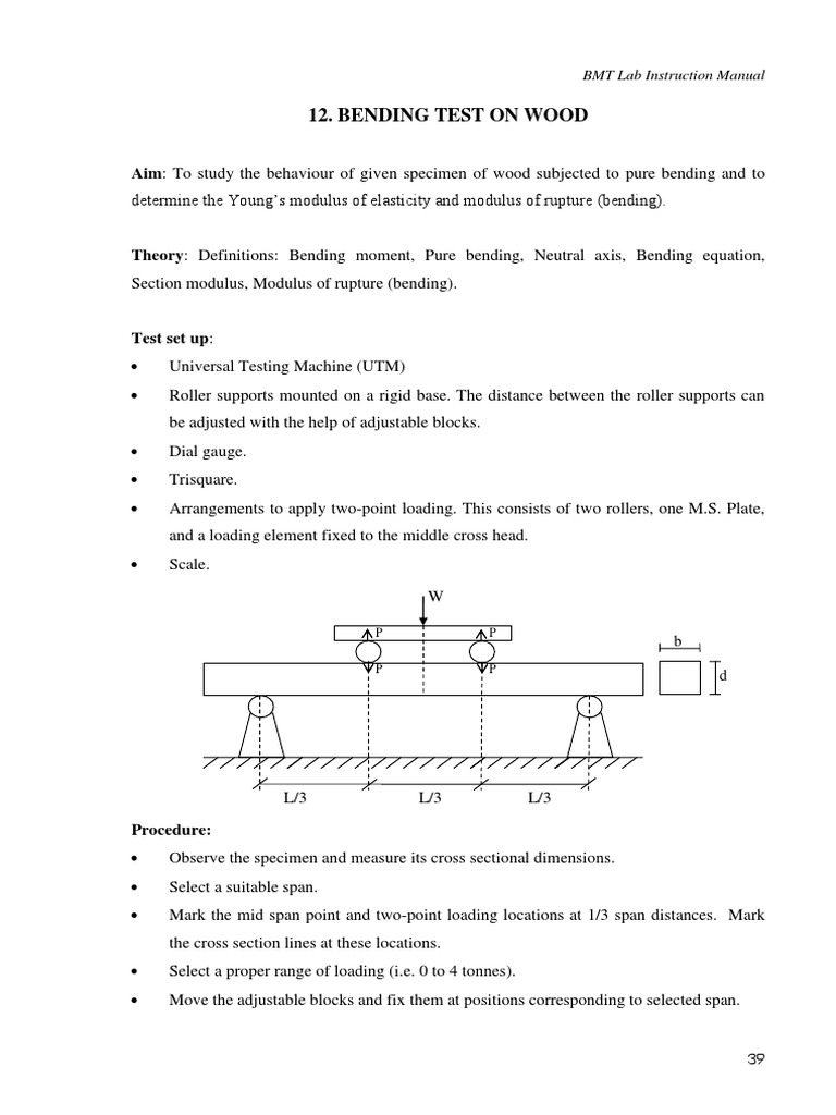 BMT-Lab-Two Point Bending Test | PDF | Bending | Beam (Structure)