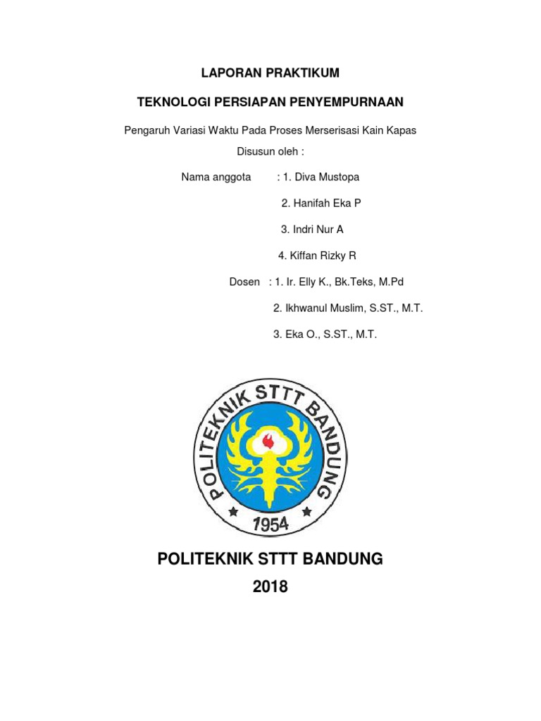 Laporan Praktikum TPP Merserisasi | PDF | Griya & Taman | Teknologi & Rekayasa