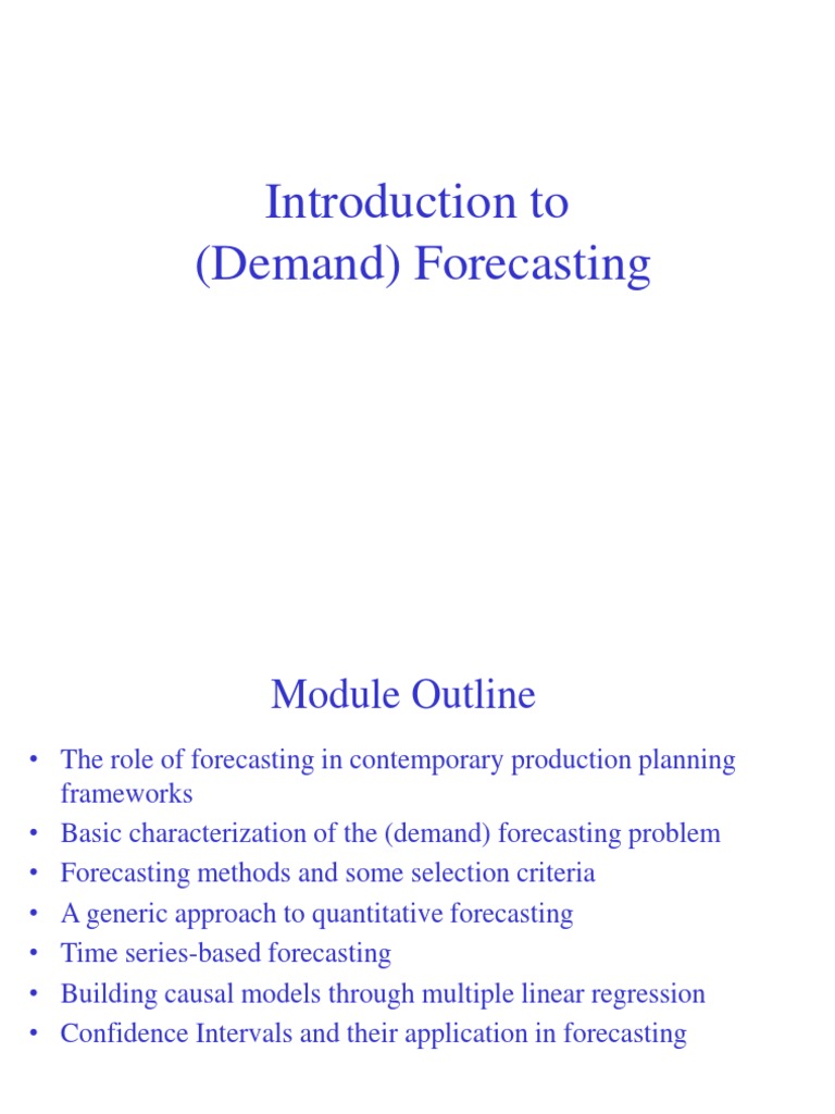 Introduction To (Demand) Forecasting | PDF | Forecasting | Errors And Residuals
