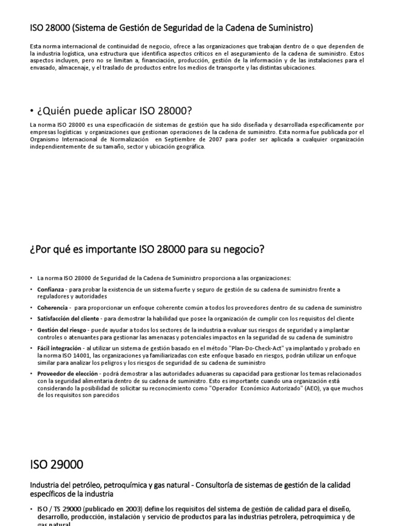 Iso 28000 - 30000 | PDF | Calidad (comercial) | Organización ...
