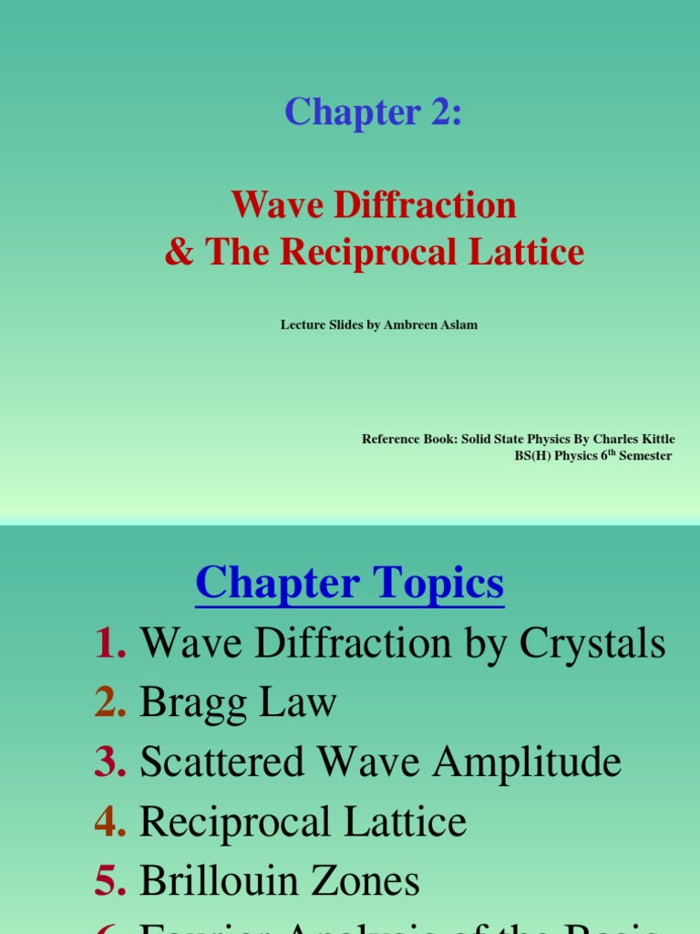 Solid State Chapter 2 | PDF | X Ray Crystallography | Diffraction