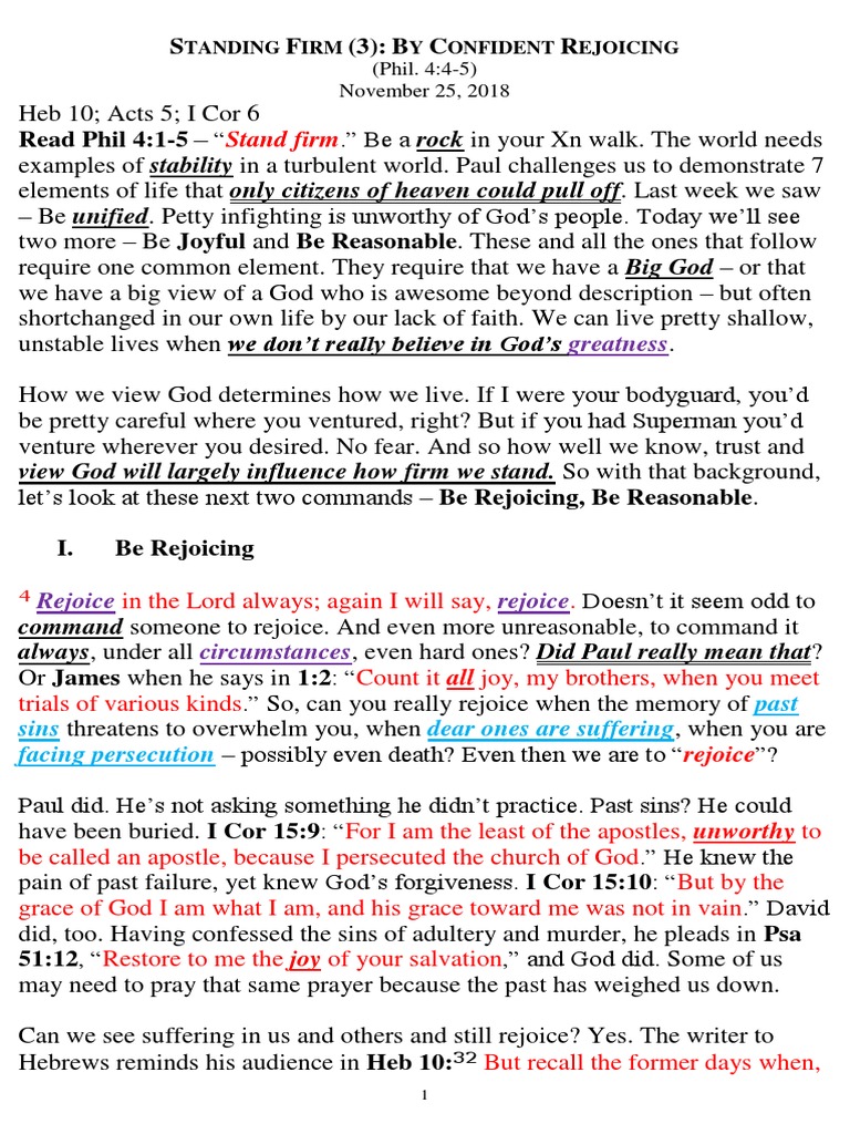 Phil 04-04-05 Standing Firm (3) - by Confident Rejoicing | PDF | Jesus ...