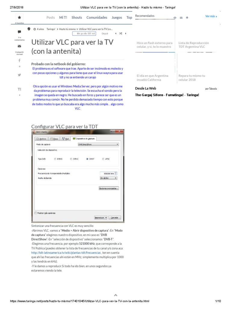 Utilizar VLC para Ver La TV (Con La Antenita) - Hazlo Tu Mismo ...