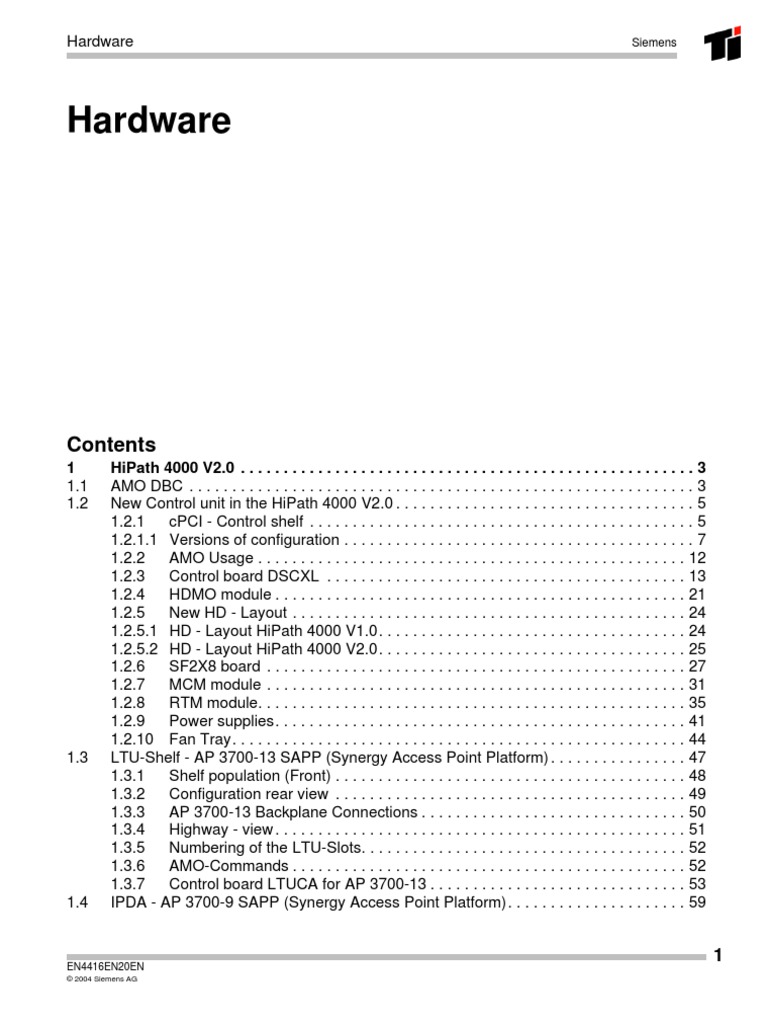 1 HiPath 4000 V2.0 - Papagayo System, CA | PDF | Electrical Connector ...