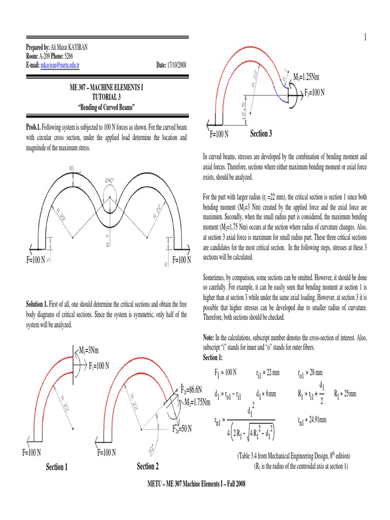Tutorial 3 | PDF | Bending | Stress (Mechanics)