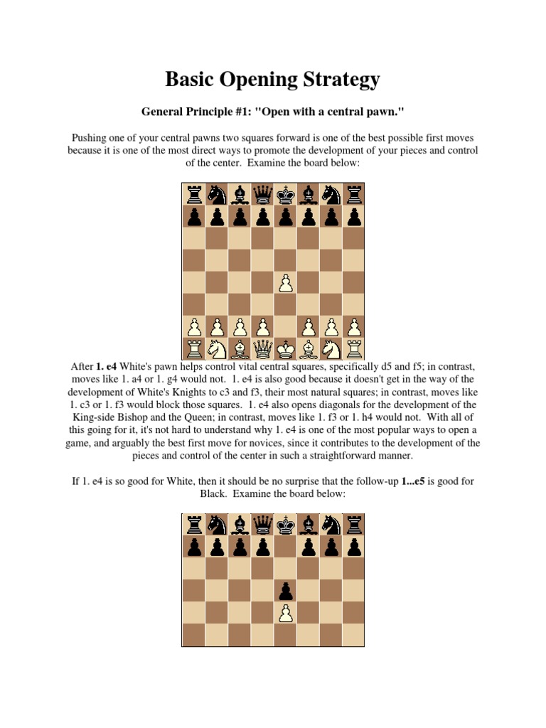 Chess Opening Strategies Guide | PDF | Chess Openings | Chess Strategy