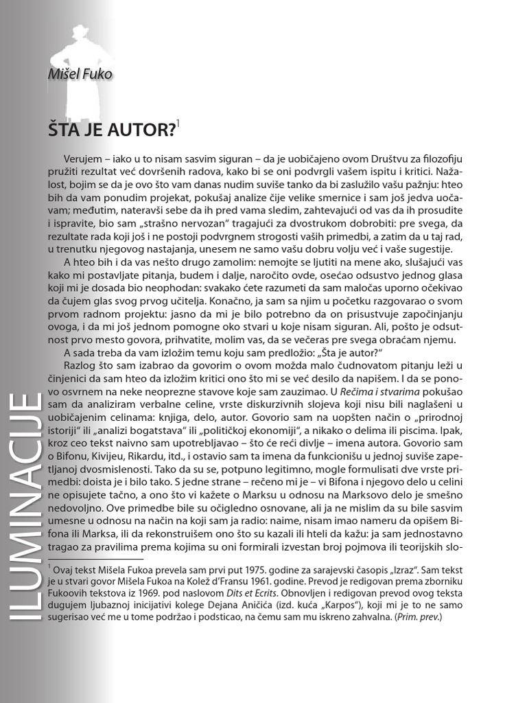 Sta Je Autor Fuko PDF | PDF