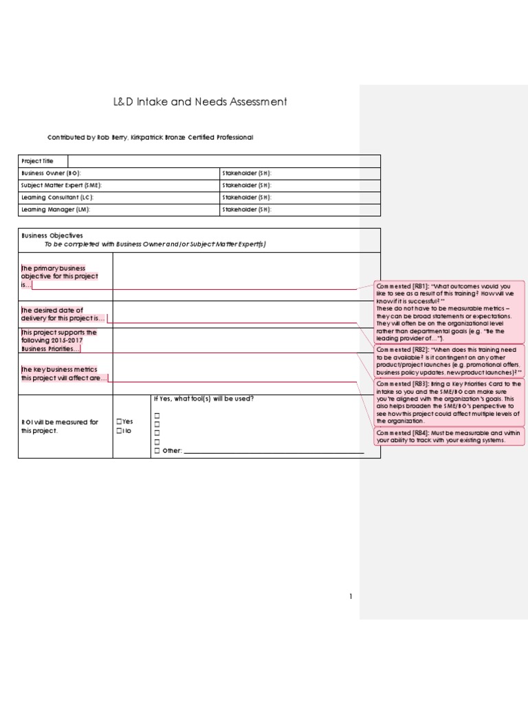 Sample Intake Form | Download Free PDF | Goal | Stakeholder (Corporate)