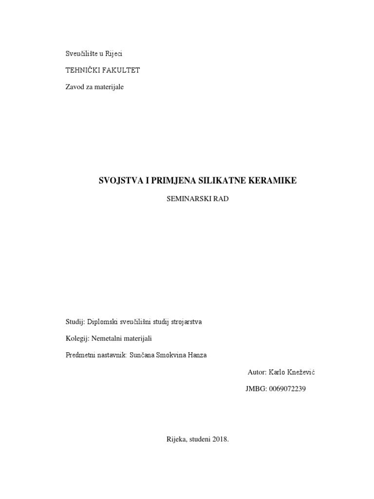 Silikatne Keramike | PDF