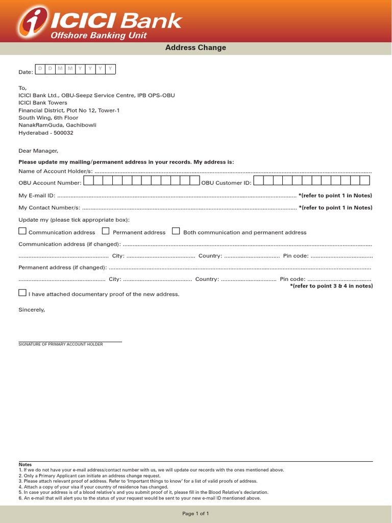 Address Change Form | Download Free PDF | Personal Identification ...