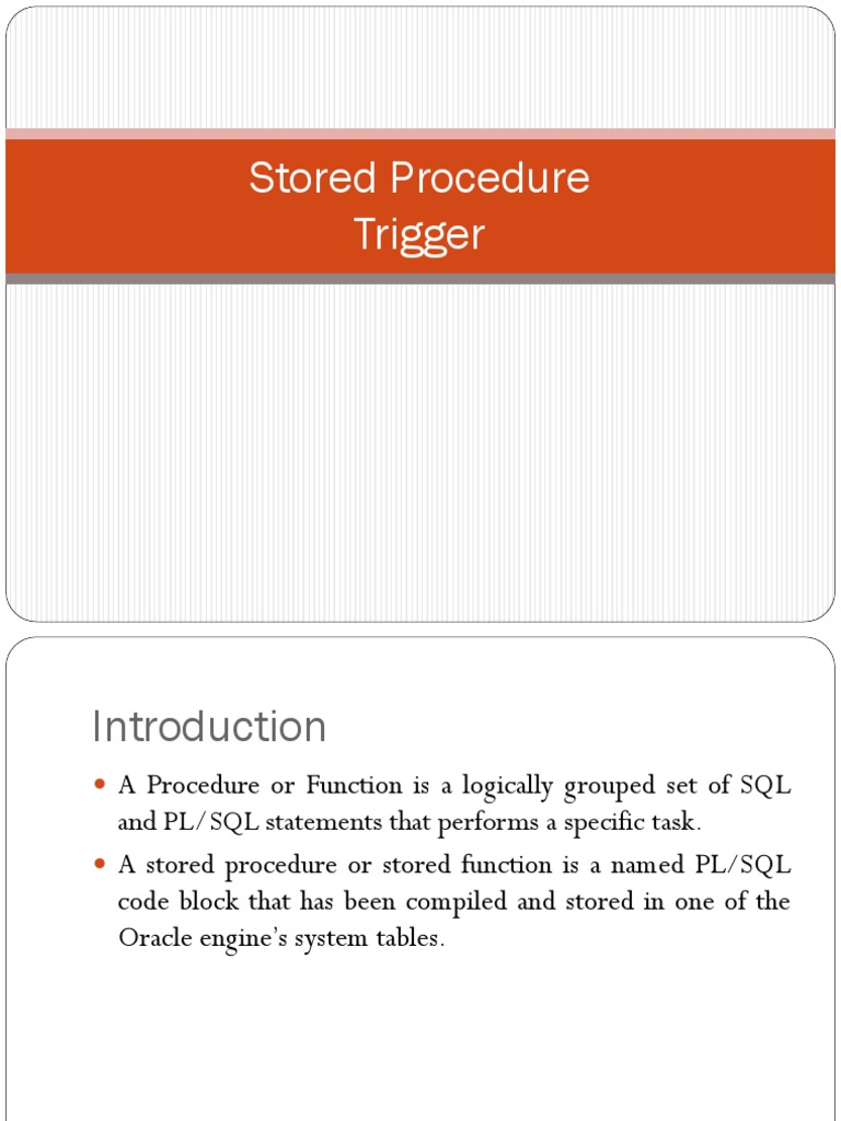 Stored Procedure Trigger Pdf Subroutine Pl Sql