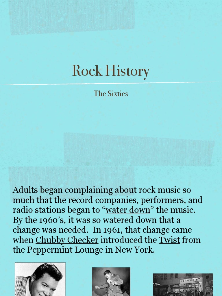 Rock History - The Sixties Presentation | PDF | Soul Music | Rock Music