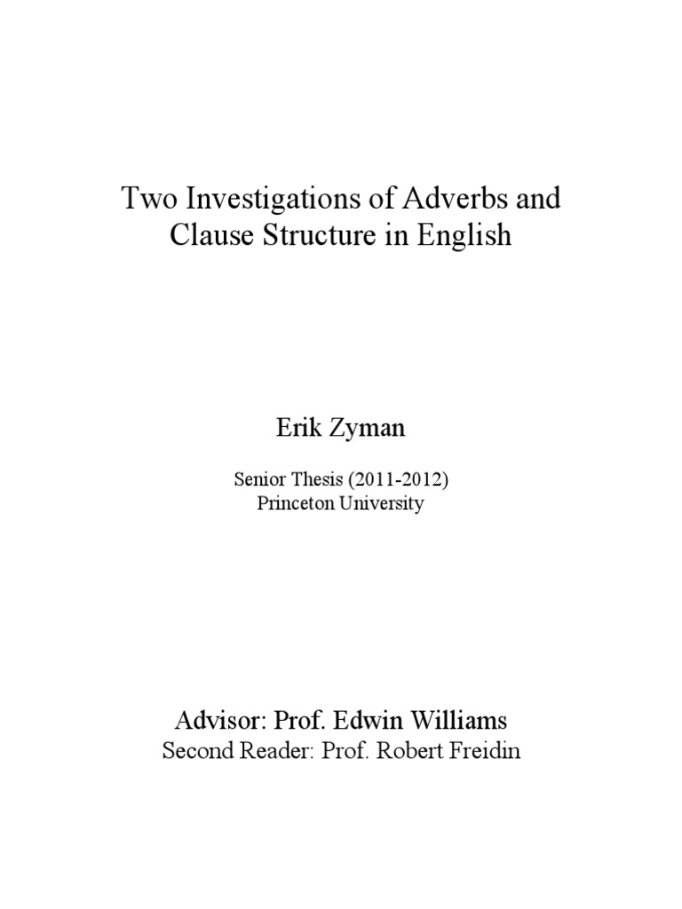 Adverbs Clause Structure Single PDF | Download Free PDF | Clause | Syntax