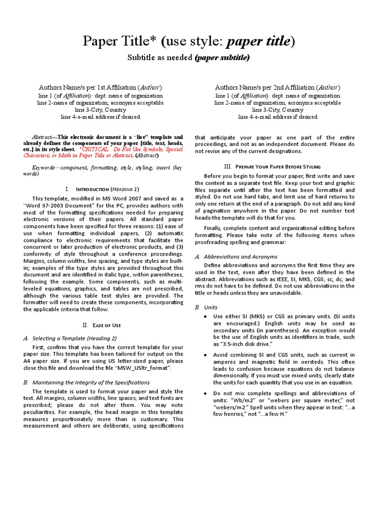 IEEE Journal Template | Download Free PDF | Text File | Bracket