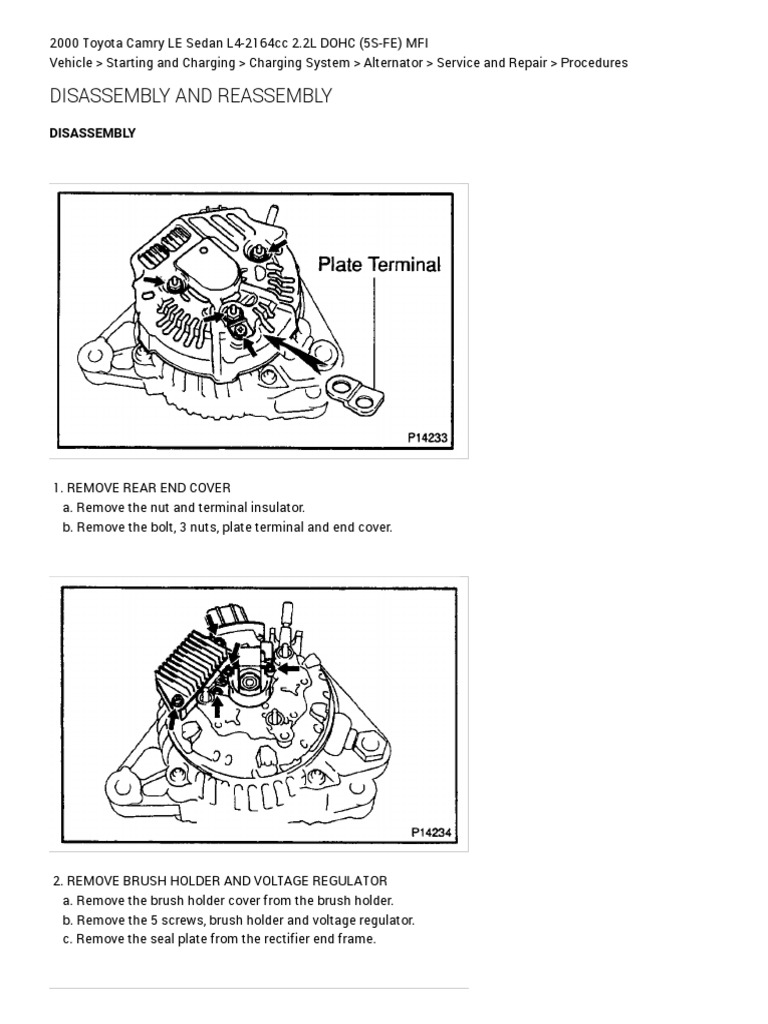 Disassembly and Reassembly (Alternator) | PDF | Nut (Hardware) | Screw