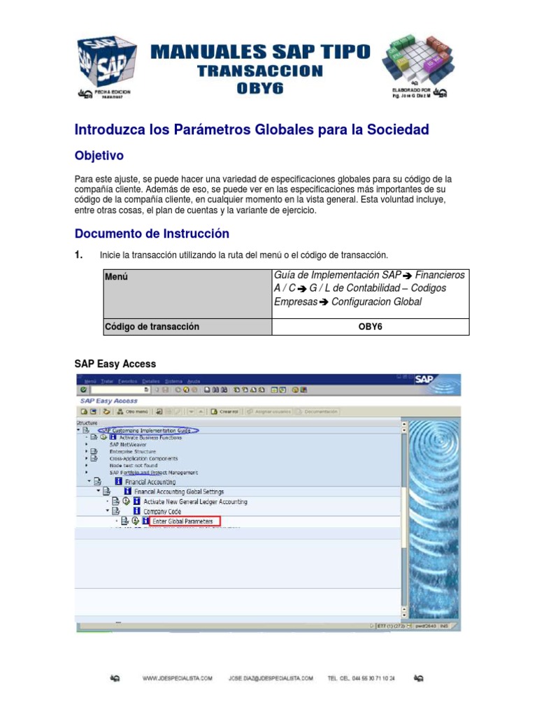 Parámetros Globales en SAP OBY6 | PDF | Tipo de cambio | Contabilidad