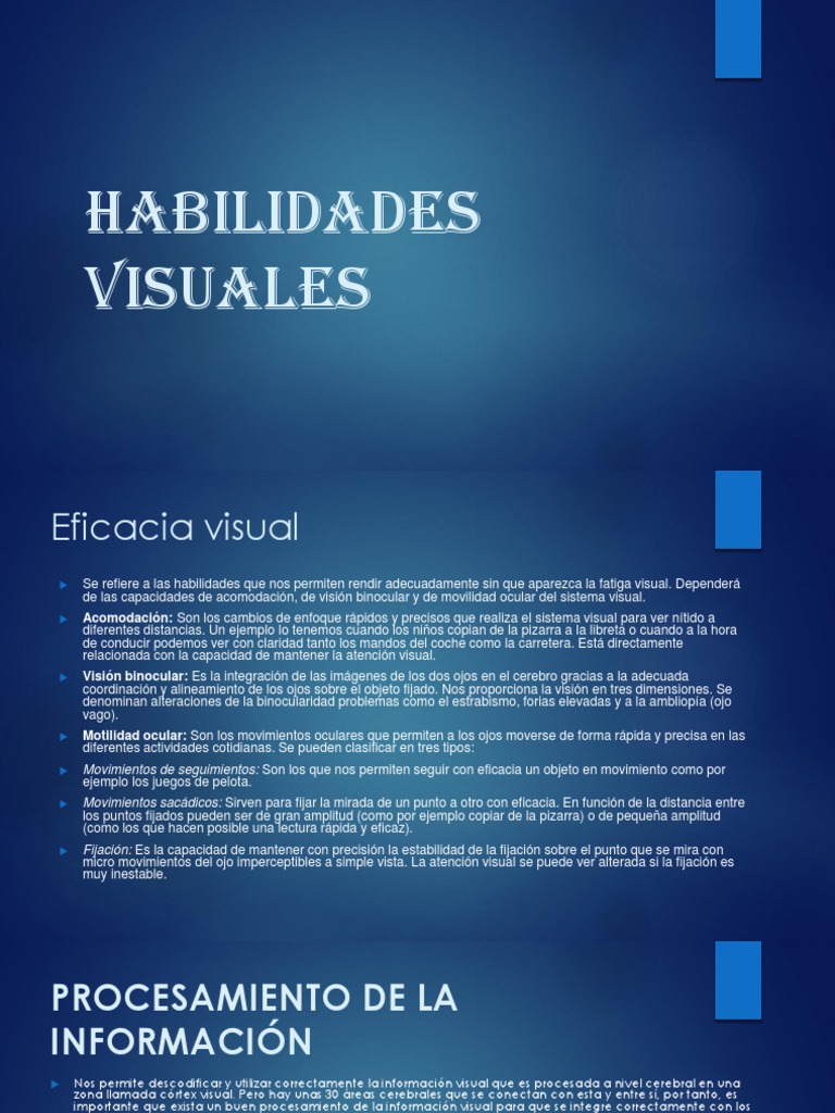 Habilidades Visuales-1 | PDF | Percepción visual | Visión