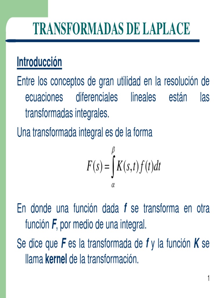 Transformada de Laplace: Definición y Aplicaciones | PDF | Transformada ...