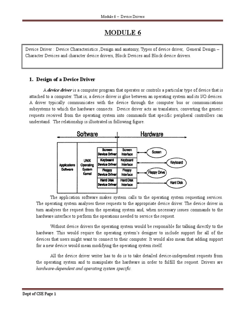 Module 6 Device Driver | PDF | Device Driver | Operating System