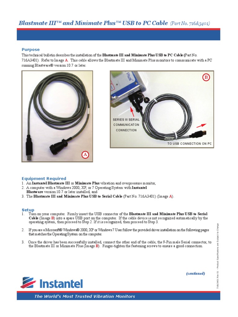 716U3401 Rev 01 - Series III USB To Serial Cable | PDF | Usb | Device ...