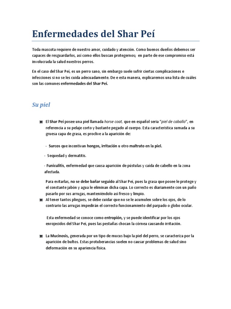 Enfermedades Del Shar Peí | PDF | Perros | Fiebre