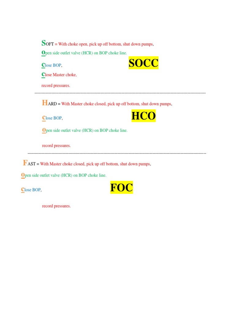 S o C C: Pen Side Outlet Valve (HCR) On BOP Choke Line | PDF | Science ...