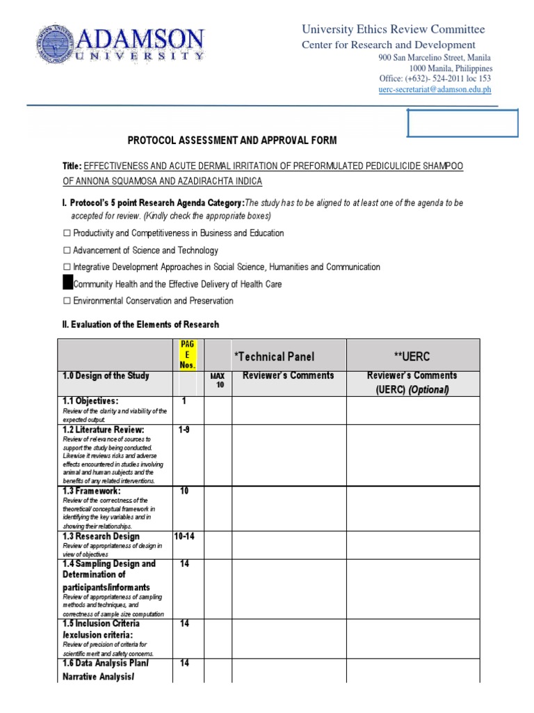 131protocol Assessment and Approval Form | PDF | Informed Consent | Risk