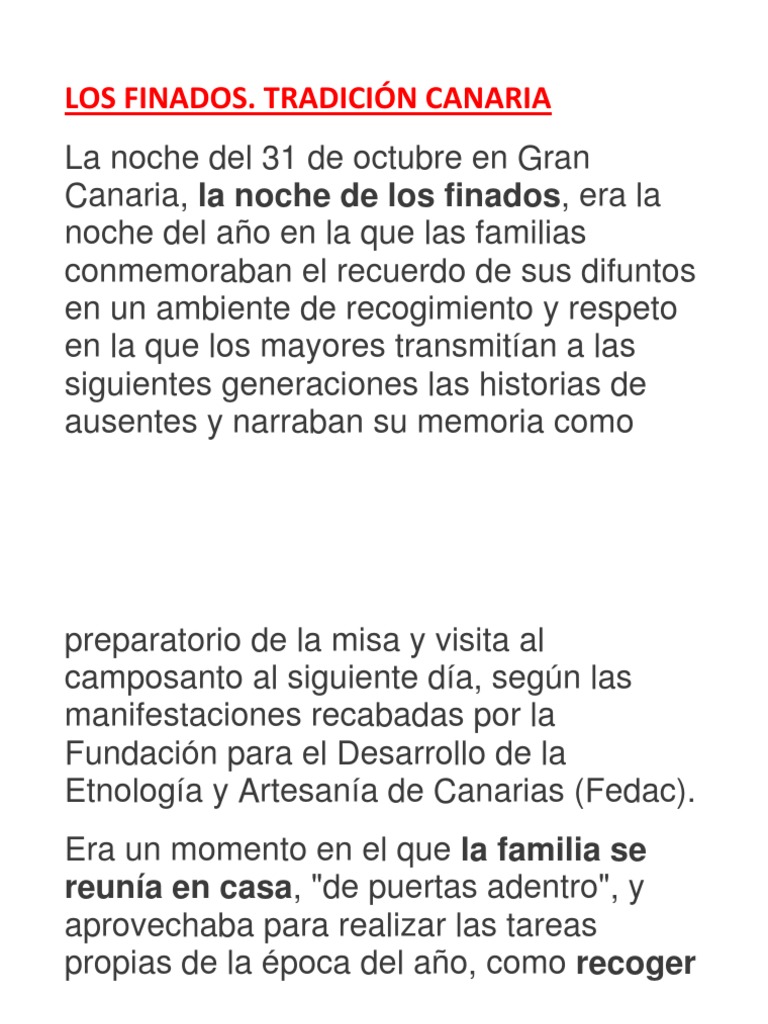 Tradición de los Finados en Canarias | PDF | Misa (liturgia) | Islas ...